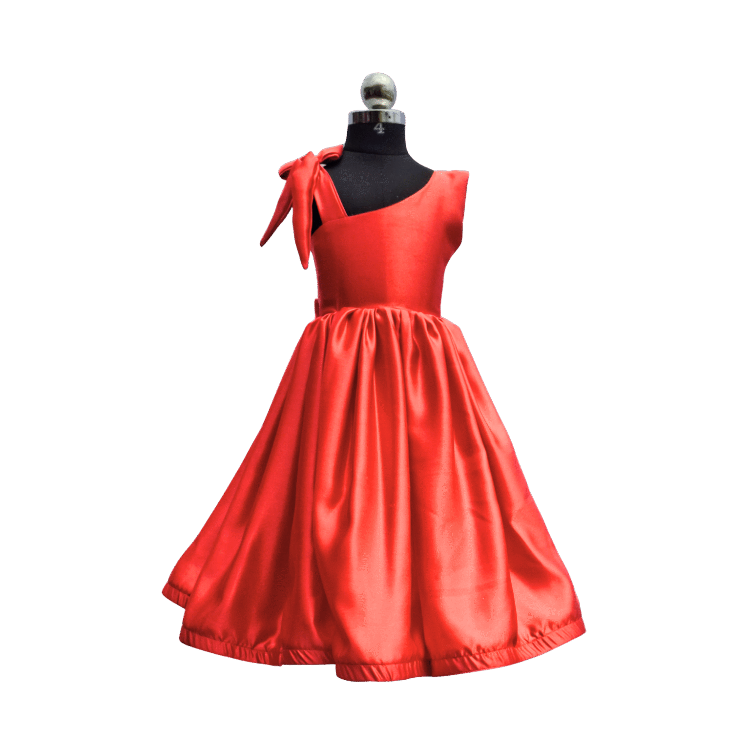 Poppy Red Bow & Shine Dress - Ivak Fashions